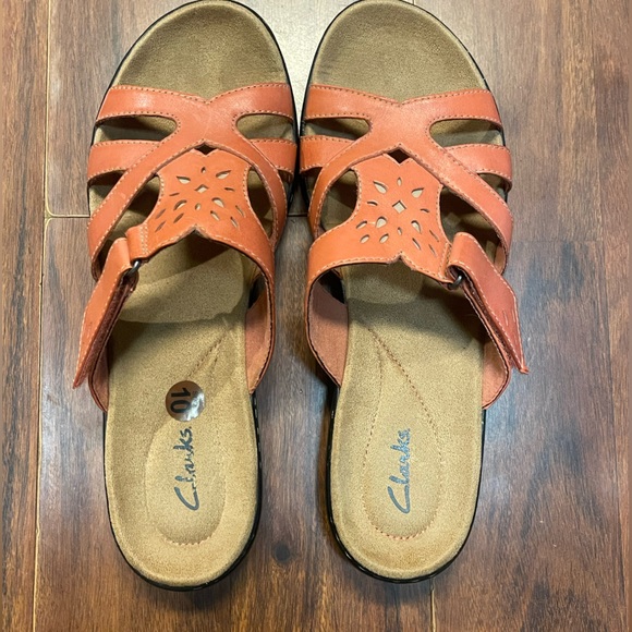Clarks | Shoes | Clarks Womens Salmon Colored Sandals Size | Poshmark